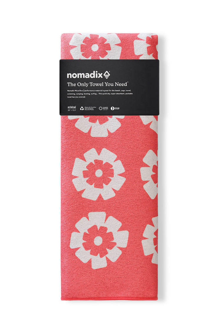 Nomadix Original Towel: Fresh Flowers Coral | Leisure Time Inc. – Leisure Time Inc. Shop