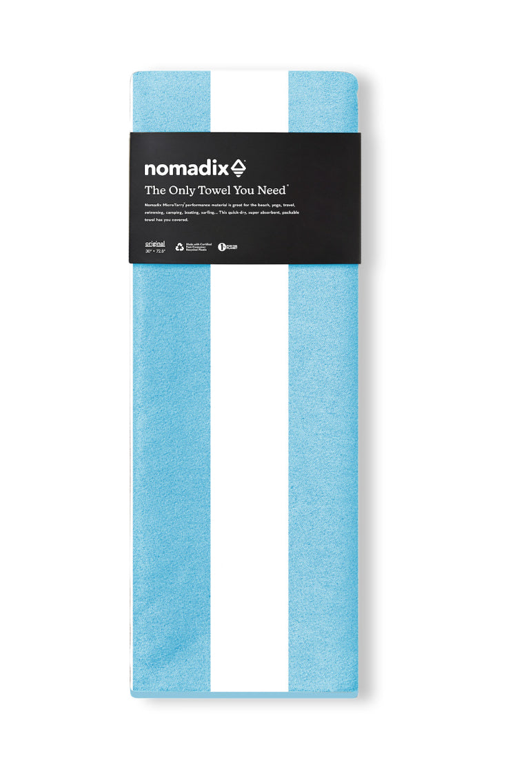 Nomadix Original Towel: Cabana Stripe Sky | Leisure Time Inc. – Leisure Time Inc. Shop